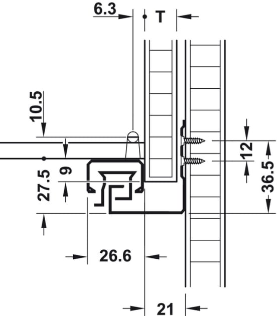Paire de coulisses Matrix Runner Push to Open longueur 550mm acier ...