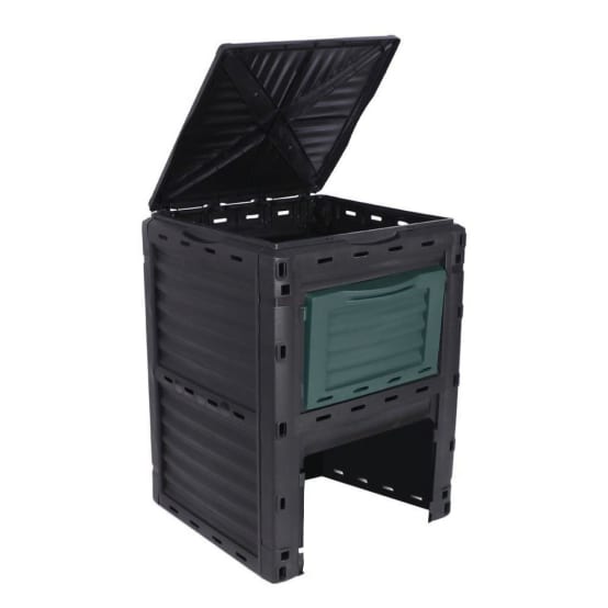Composteur, bac, poubelle à compost de jardin - 300 L - Noir et Vert ...