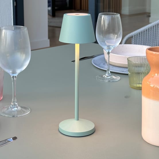 9 lampes avec plateau de chargement EMILY Vert olive Aluminium H25CM ...