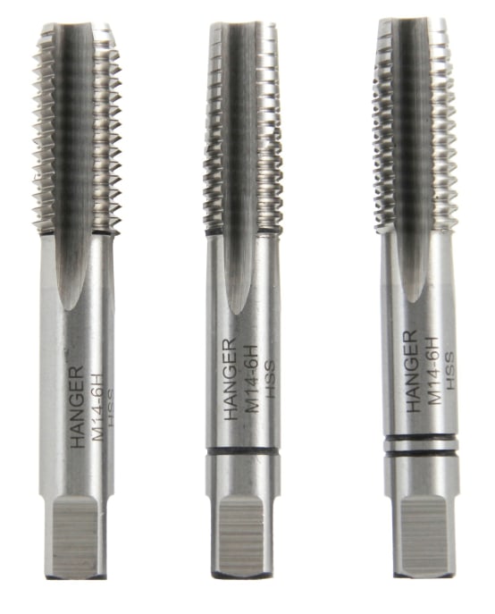 Jeu de 3 tarauds à main M8 x 125 - HANGER - 155814 - Gamm vert