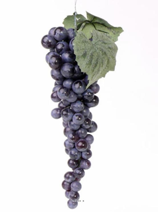 Grappe de raisin artificiel L 28 cm avec feuillage 90 raisins Bourgogne ...