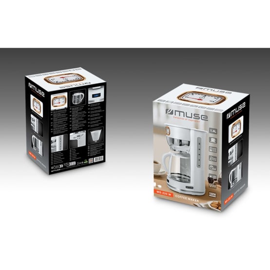 Muse MS-220 W - Cafetière - réservoir 1.4 L (10 tasses) avec Porte-filtre - 1000W - Gamm vert