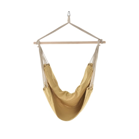 Siège Suspendu Diseröd Hamac en Coton Polyester Beige 100 x 100 cm ...