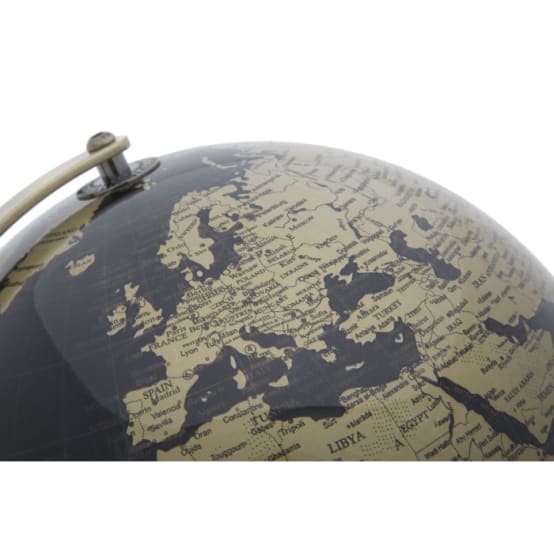Globe Terrestre Déco "Map" 34cm Noir & Bronze - Gamm vert