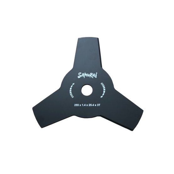 Lame pour débroussailleuse 3 dents Ø 255 mm Alésage Ø25.4mm Acier Carbone SAMURAI - Gamm vert