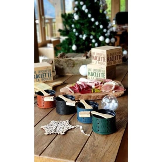 Raclette à la bougie pour 2 Bleu Foncé - Gamm vert