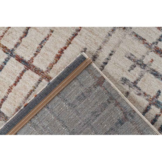 Tapis Tissé Imprimé Géométrique "Jaka" Crème 160 x 230 cm - Gamm vert