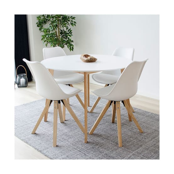 Table Repas Ronde 105cm Naturelle et Blanche - GRAM - Gamm vert