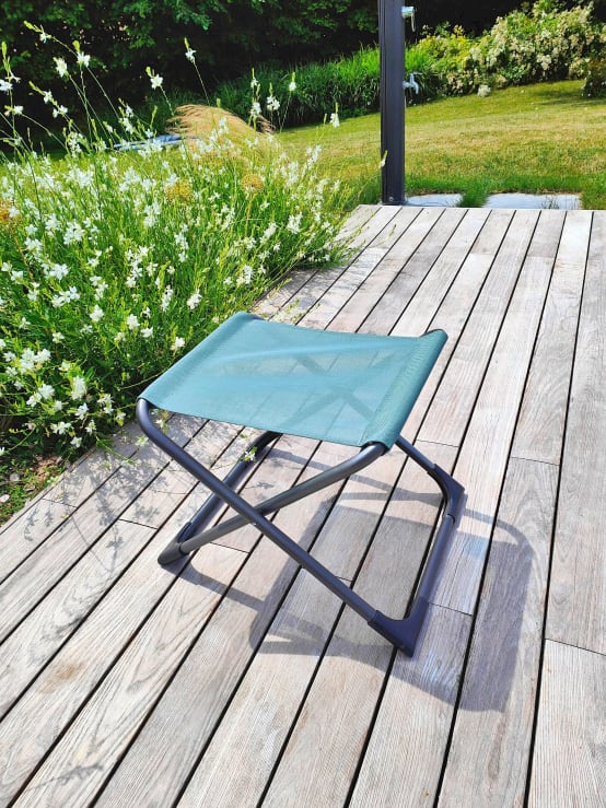 Repose-Pieds CHICO Aluminium ANTHRACITE Texfil VERT SAUGE 49x61x42 cm ...