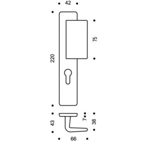 Ensemble de porte palière Riviera 536 BEZAULT Entraxe 195 mm Champagne ...
