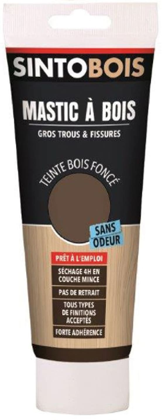 Mastic à bois Prêt à l'emploi SINTOBOIS - Bois Foncé - Tube 400 g ...