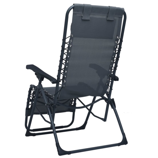 Chaise pliable de terrasse textilène gris - Gamm vert