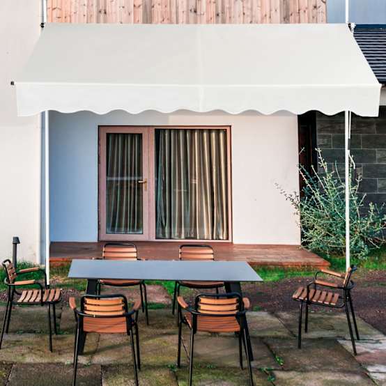 Auvent Manuel Rétractable 250CM Hauteur Réglable Store Banne Aluminium ...