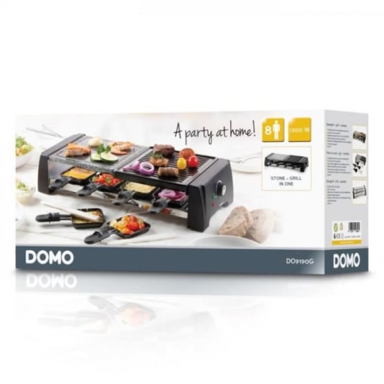 Appareil a Raclette - Grill - Pierre a cuire DOMO - 8 personnes DO9190G ...