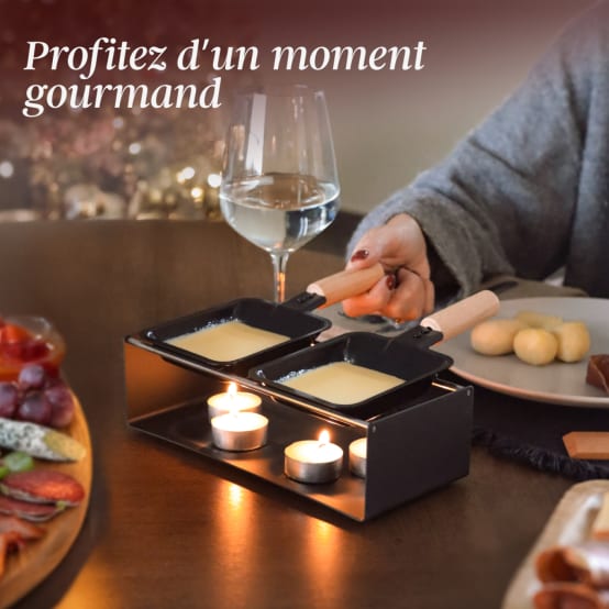 Appareil à raclette à la bougie en métal, spatules et bougies incluses ...