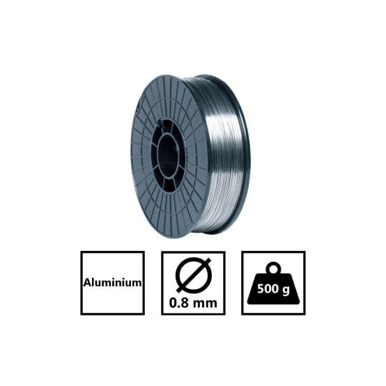 Fil à souder aluminium 0.8mm Bobine fil aluminium 500g Qualité Ag5 MIG-MAG INE - Gamm vert
