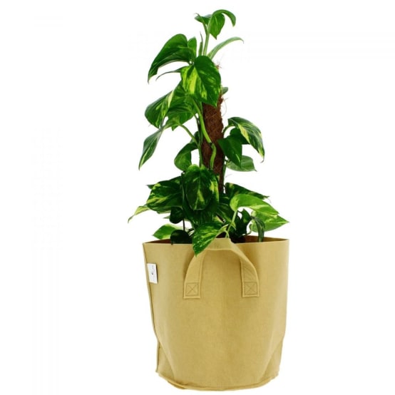 Pot textile 150 litres - GREENCUBE- Couleur sable - Gamm vert