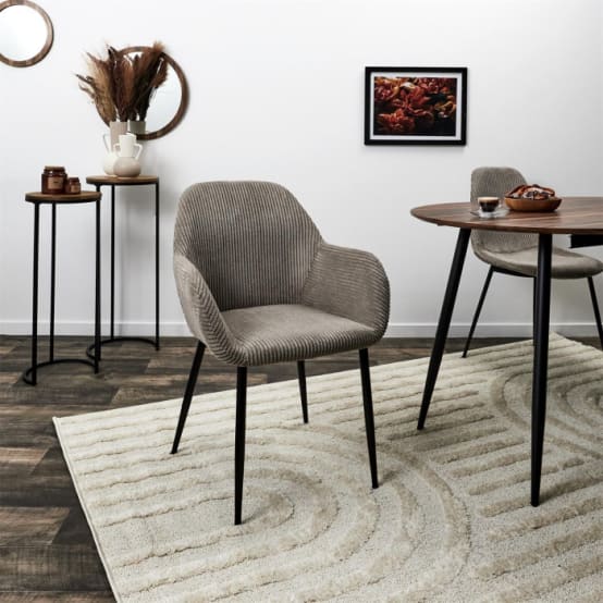 Lot de 2 Fauteuils Côtelé "Scott" 85cm Taupe - Gamm vert