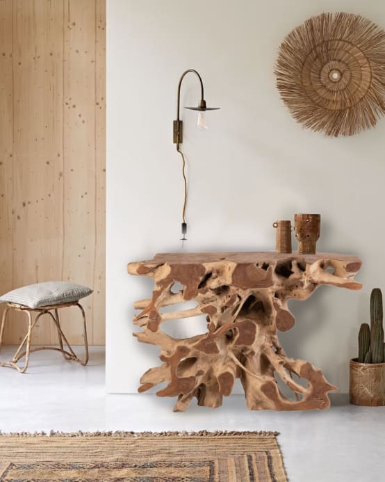 Forest - Console en bois massif de teck 121 cm - UNIQKA - Gamm vert