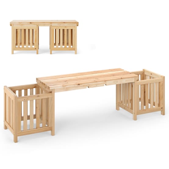 Banc de Jardin en Bois avec Jardinière Banc de Jardin pour 2 Personnes ...