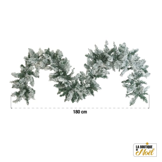 Guirlande en sapin artificiel enneigé 160 branches 180 cm - Gamm vert