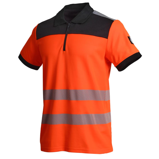 Taille 4XL - MARS - POLO DE TRAVAIL HAUTE VISIBILITÉ - 1073 Orange fluo - Gamm vert