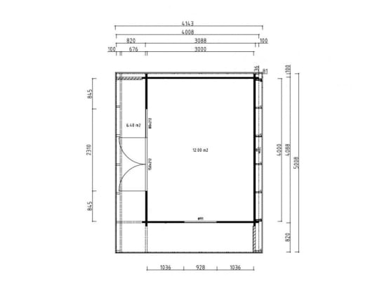 Chalet de Jardin YAHA 12m2 - Bois naturel - Epaisseur des Murs : 44mm ...