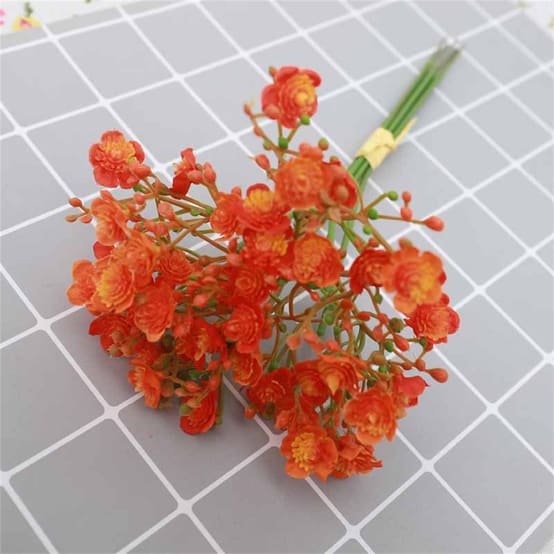 Bouquet de Gypsophile Artificielle Orange - Lot de 12 Tiges ...