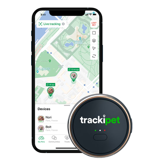 Traceur GPS Trackipet pour chiens avec abonnement Datas de 3 mois ...