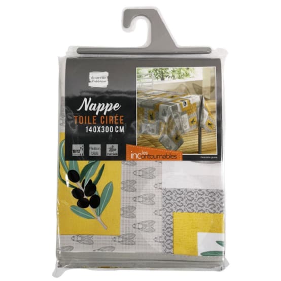 Nappe Toile Cirée Déco "Graziella" 140x300cm Jaune - Gamm vert