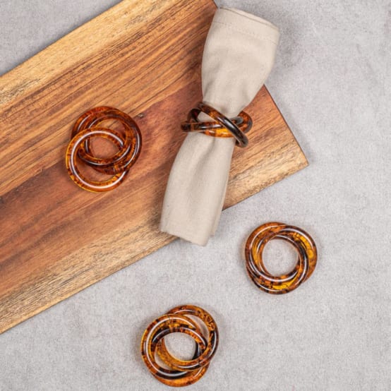 Coffret 4 ronds de serviette Sabaï - Gamm vert