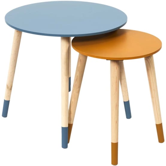 Tables gigognes bicolores Scandi (Lot de 2) - Gamm vert