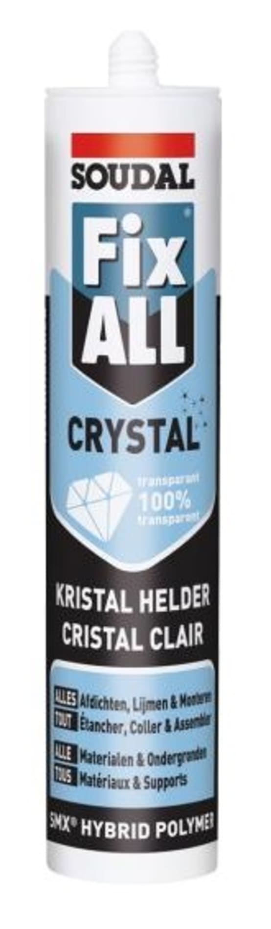 Mastic-colle polymère hybride FIX ALL CRYSTAL cartouche 290 ml - SOUDAL ...