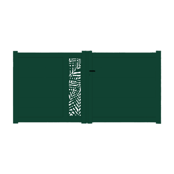 Portail alu battant découpe laser en kit dim. L.4000 (entre piliers) x ...