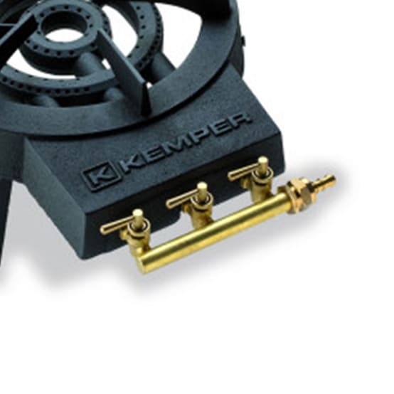 Réchaud gaz Fonte 8,6 kW Traiteur 3 Pieds 3 Robinets laiton KEMPER ...