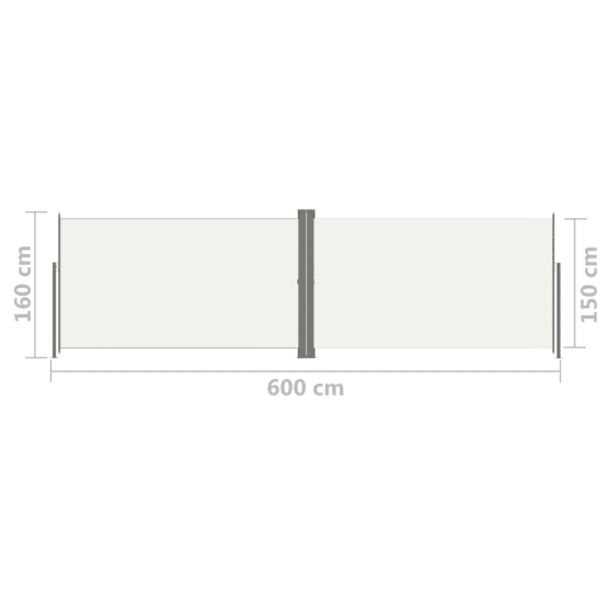 Auvent latéral rétractable 160 x 600 cm crème - Gamm vert