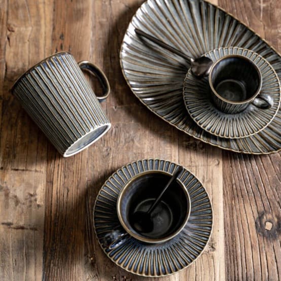 Plat organique Liv bleu 31x20 cm - Gamm vert