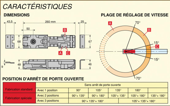 Pivot de sol Janus linteau avec arrêt 90° force 4 – SEVAX - SN307404N ...
