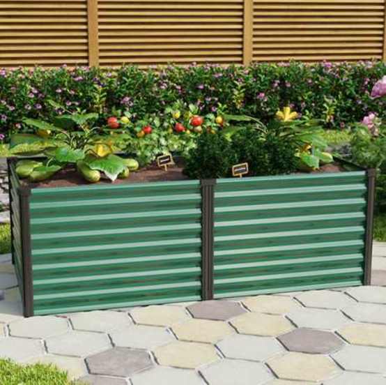 Carré potager Linus 630 – Acier Zincalume H 63 cm, Couleur Granit ...