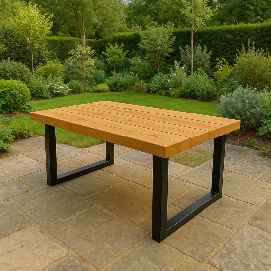 Table d'extÃ©rieur Ã©paisse faite main - Gris dÃ©lavÃ© - Gamm vert