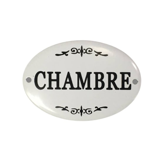 Plaque de porte décorative vintage chambre fer blanc noir 10.5x8cm ...