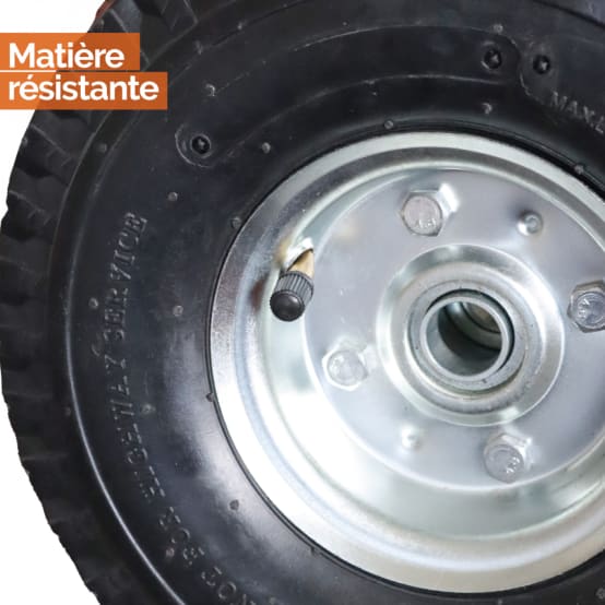 Roue gonflable pour chariot 26 x 8 cm - Axe 20 mm - Linxor - Gamm vert