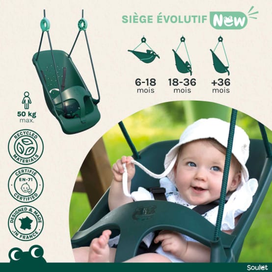 Pack Lilly 2 SOULET 3 accessoires pour portique H222 : 2 balançoires et ...