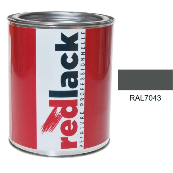 Peinture Gris signalisation B RAL 7043 Brillant multisupport 1L Redlack ...