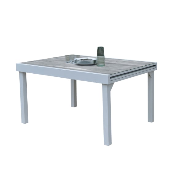 Table Modulo 6/10 personnes structure aluminium blanche, plateau en ...