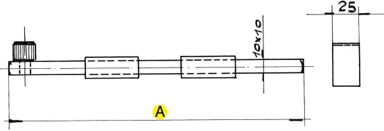 Verrou à tige carré à souder 10X10mm longueur 300mm - IBFM - 009300A ...