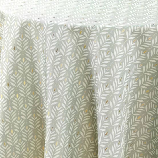 Nappe Ronde Imprimé "Piana" 180cm Sauge - Gamm vert