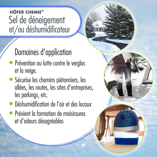 Sel de déneigement et déshumidificateur Höfer Chemie® 25 KG - Action ...