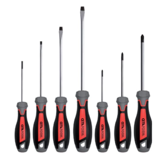 Jeu de 7 Tournevis plats et cruciformes/Pozidriv CETAFORM - Gamm vert