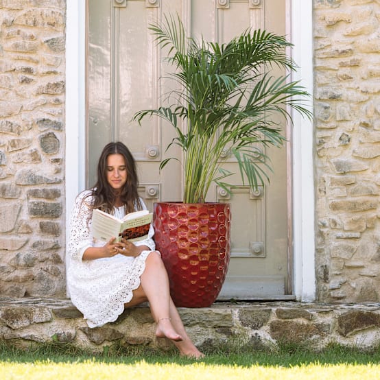 MEROVÉE pot grande taille d'extérieur fait main en terre cuite émaillée ...